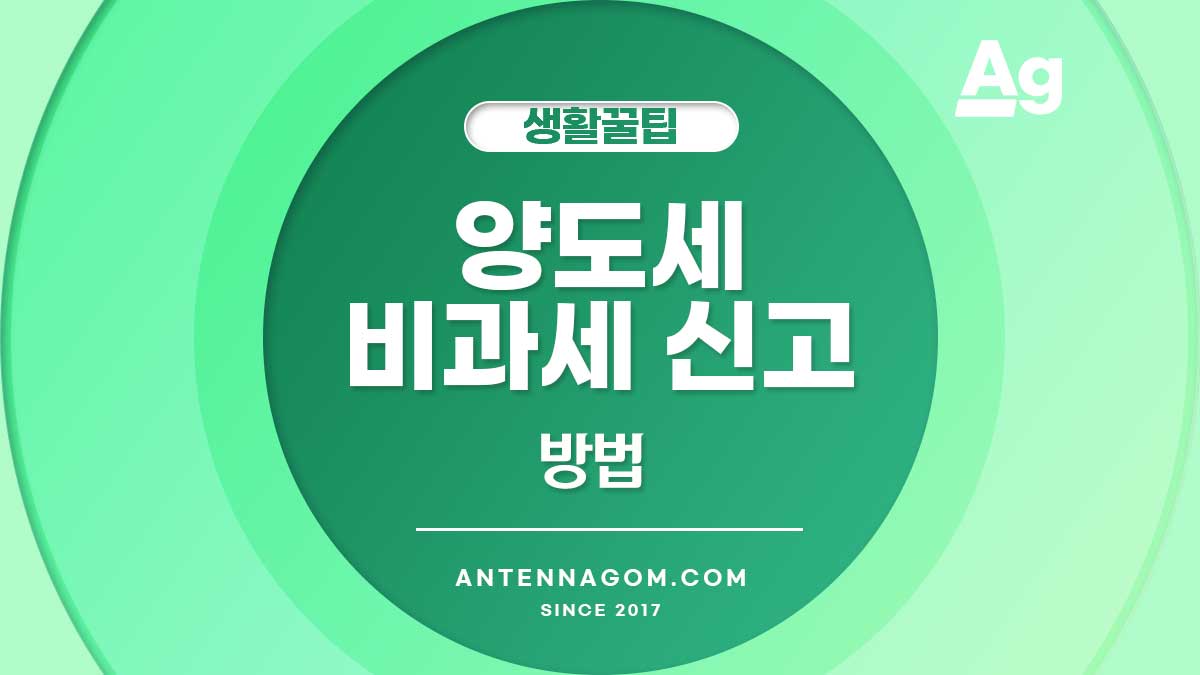 양도소득세 양도세 비과세 신고 방법 정리
